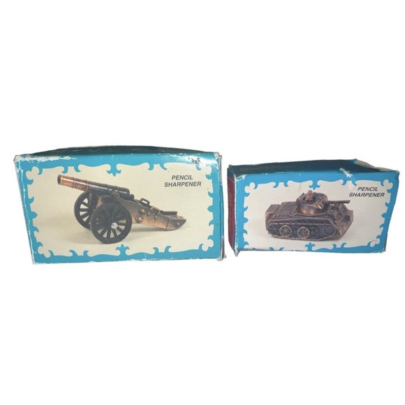 Office | Vintage Playme Miniature Replica Cannon And Army Tank Pencil ...